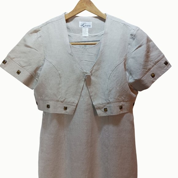 LINANE | Dresses | Linane Tan Linen Blend Sleeveless Summwer Sun Dress ...